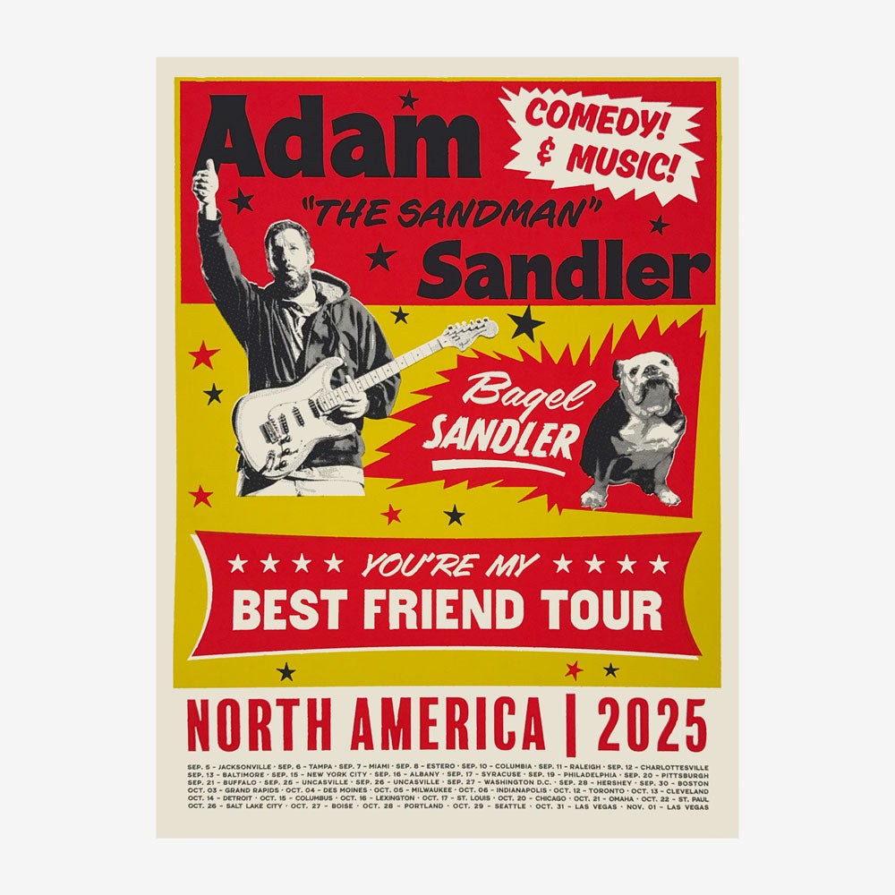 Adam Sandler - 2025 North America Tour Poster | Official TSURT Merch